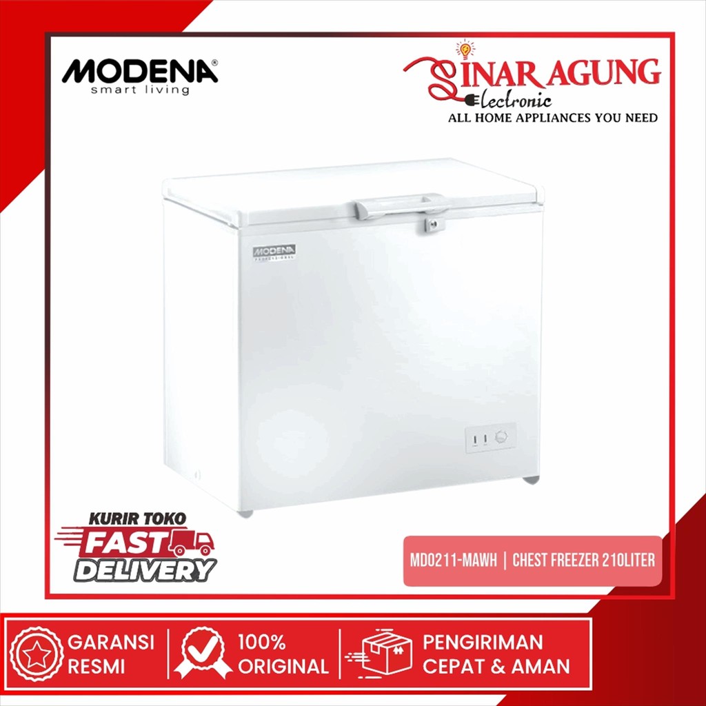 Jual MODENA MD 0211 MAWH CHEST FREEZER 210 LITER - MD0211-MAWH | Shopee Indonesia