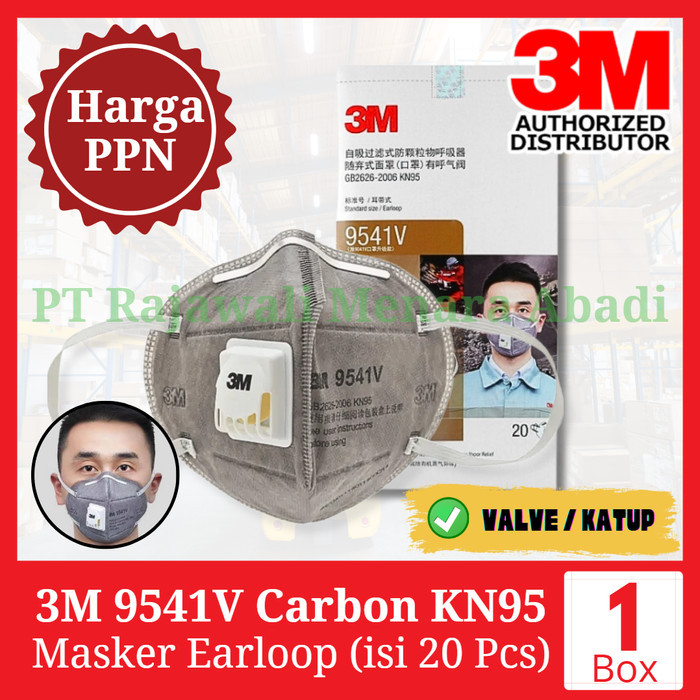 Jual 9541V Carbon Respirator Valve KN95 EARLOOP (1 Box isi 20 Pcs ...