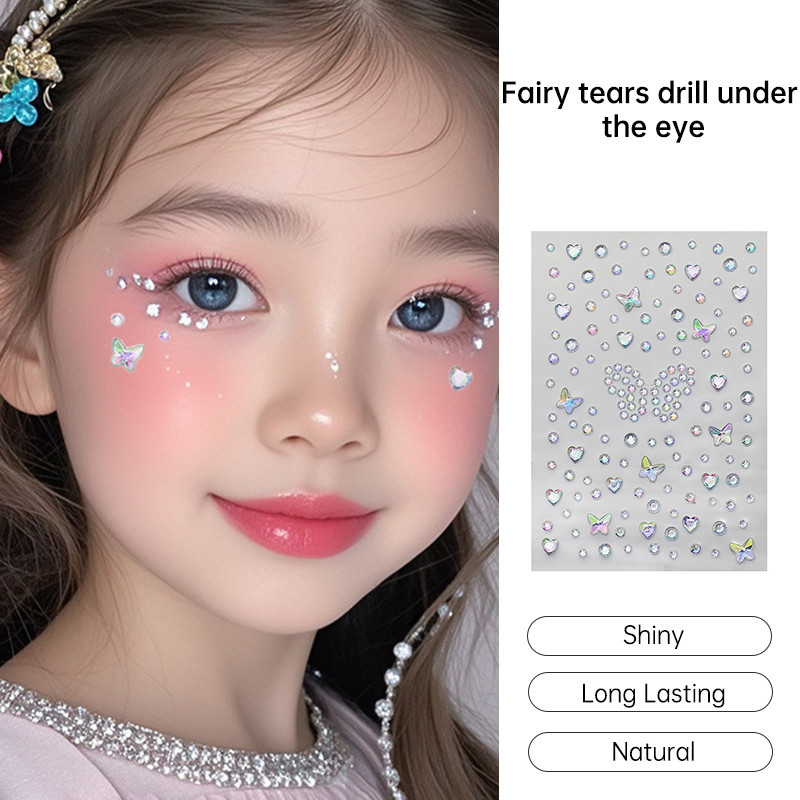 Jual [COD]Elf Tears Diamond Eye Sticker Ins Christmas Photo Props ...