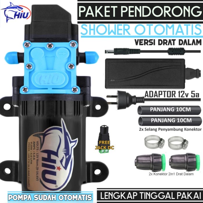 Jual Paket Pompa Pendorong Air Pompa DC HIU Otomatis - Konektor Drat ...