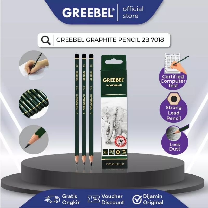 Jual Pensil 2B merk GREEBEL Graphite Komputer | Shopee Indonesia