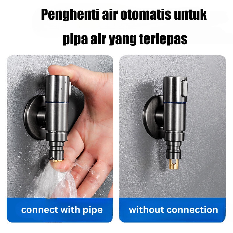 Jual Keran Air Mesin Cuci Kran Tembok Taman Otomatis Anti Jatuh 304 ...