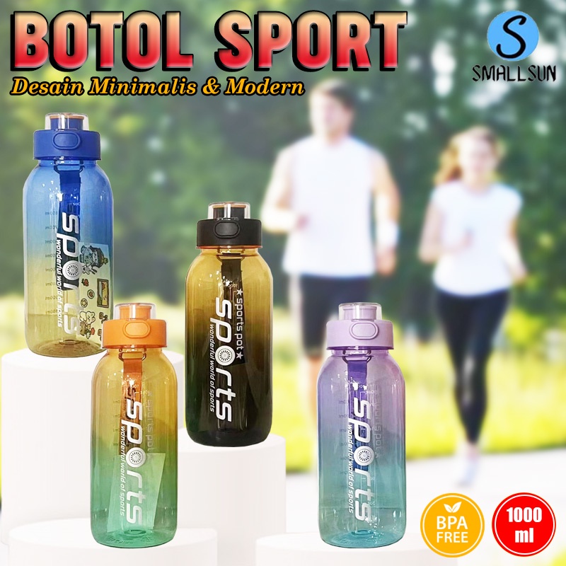 Jual (SS) Botol Minum Sport Bening Gradasi 1 Liter Botol Olahraga Botol ...