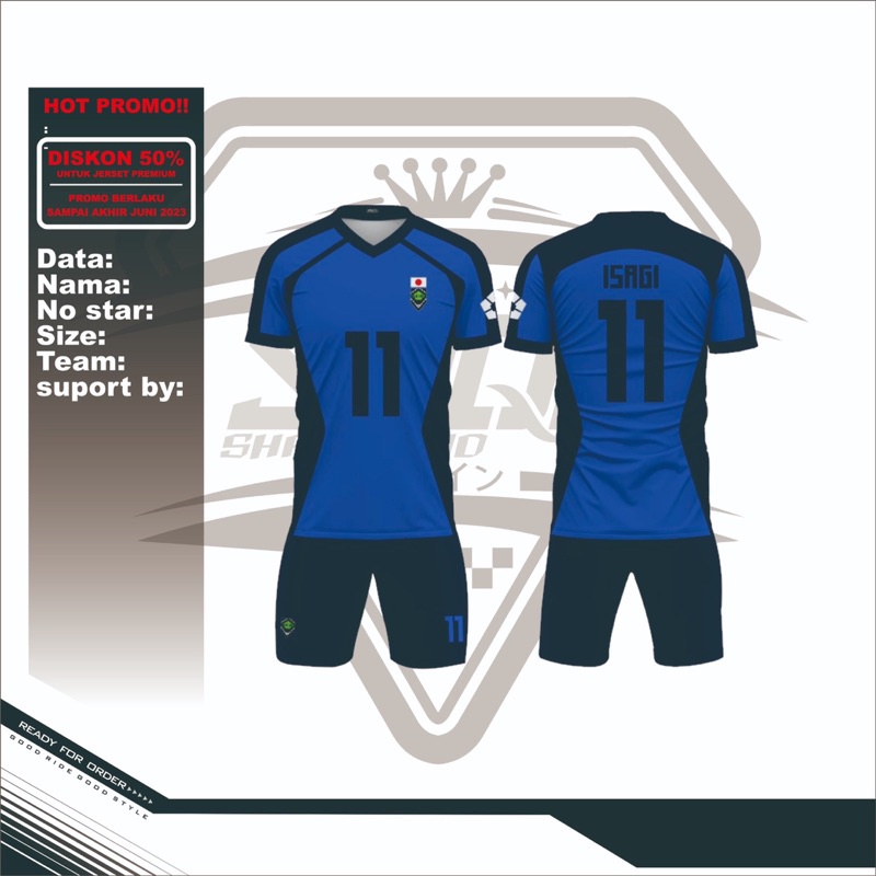 Jual Jersey Football & Futsal Motif Anime Blue Lock Eleven Full custome ...