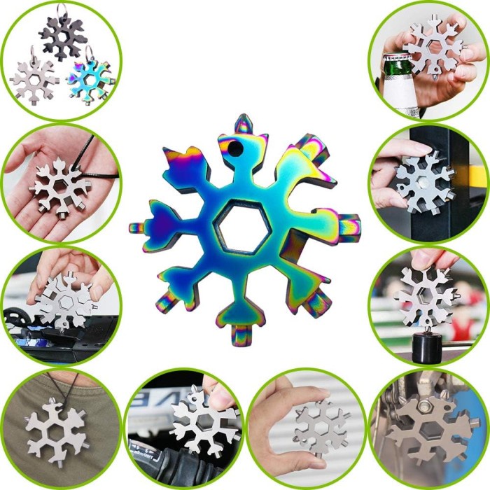 Jual Gantungan Tools EDC 18 in 1 Snowflake Kunci Pas Ring Hex Wrench ...