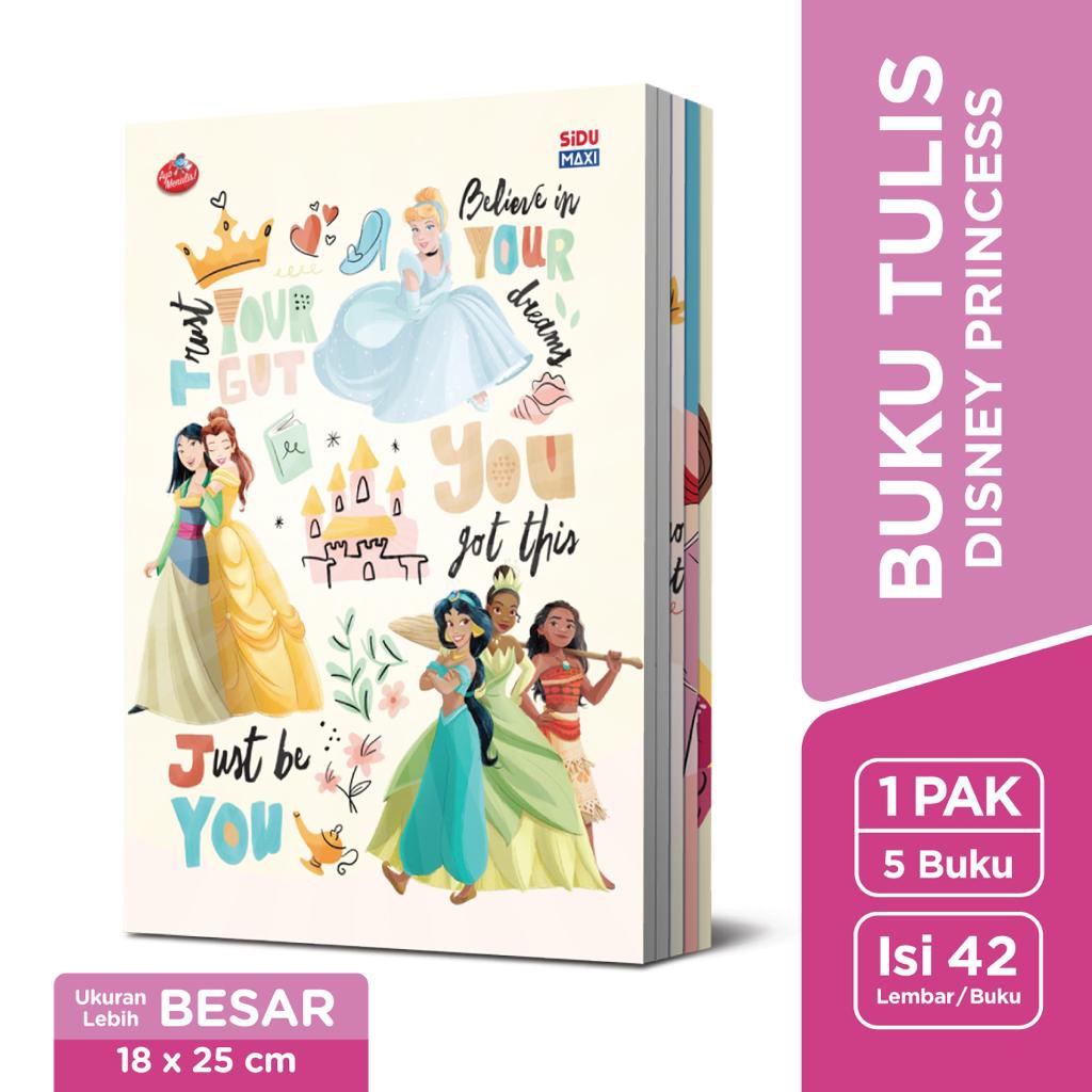 Jual SiDU Maxi Buku Tulis Disney Princess 42 Lembar - 5 buku | Shopee ...