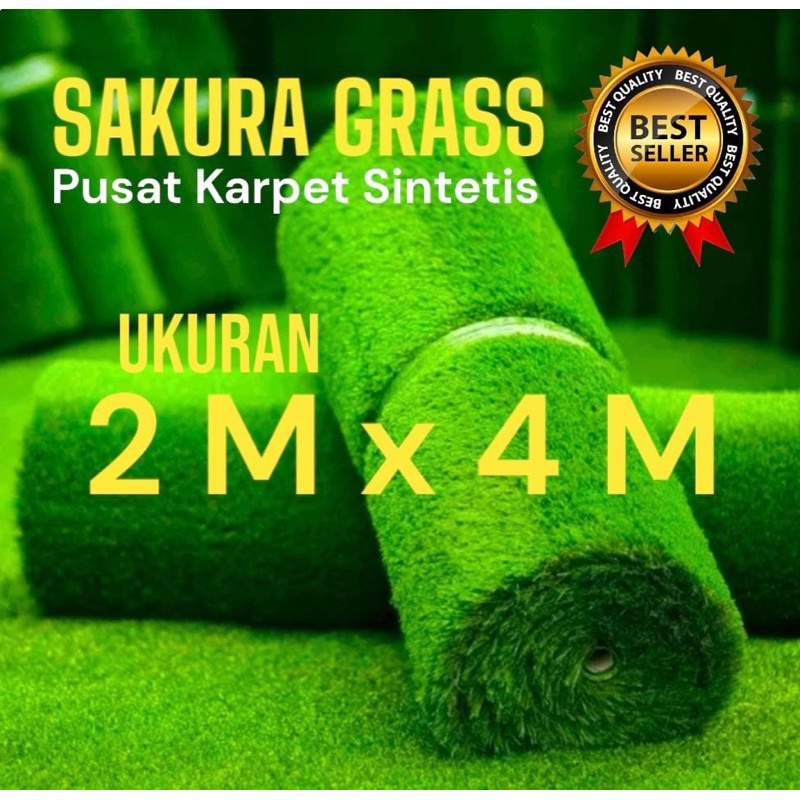 Jual RUMPUT SINTETIS UKURAN 2X4 METER PILIHAN TERBAIK BUAT TAMAN TEBAL ...
