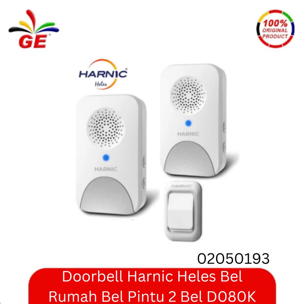 Jual Doorbell Harnic Heles Bel Rumah Bel Pintu 2 Bel D080K - 02050193 ...