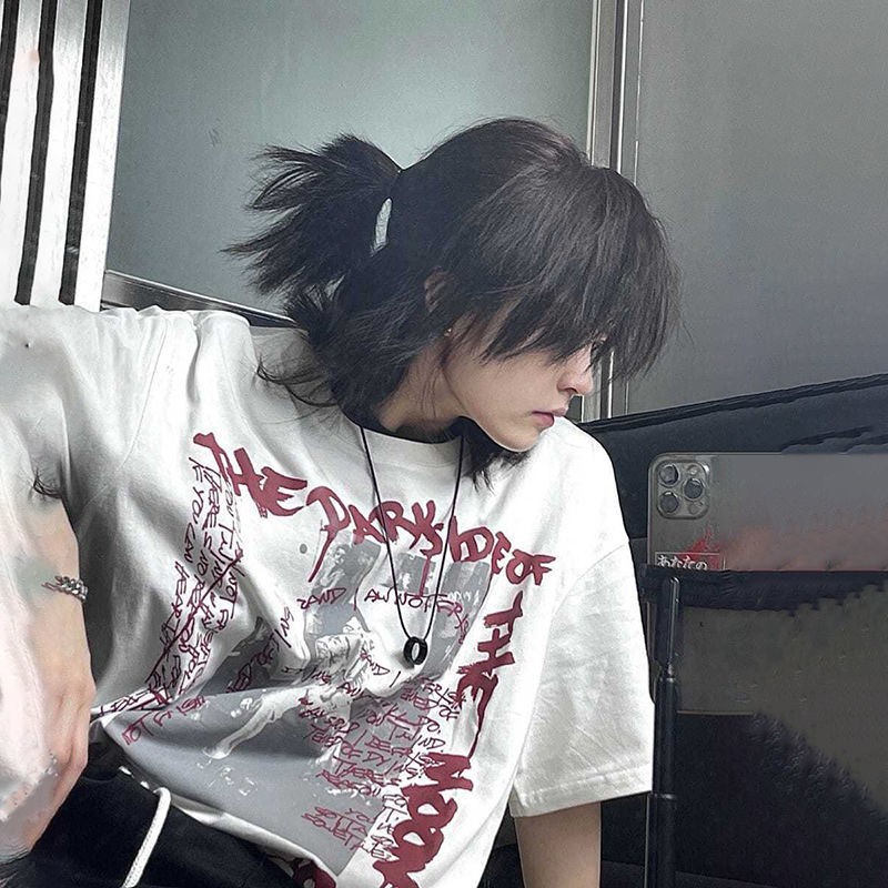 Jual Mens mullet head cool handsome samurai head Japanese wolf tail mid ...