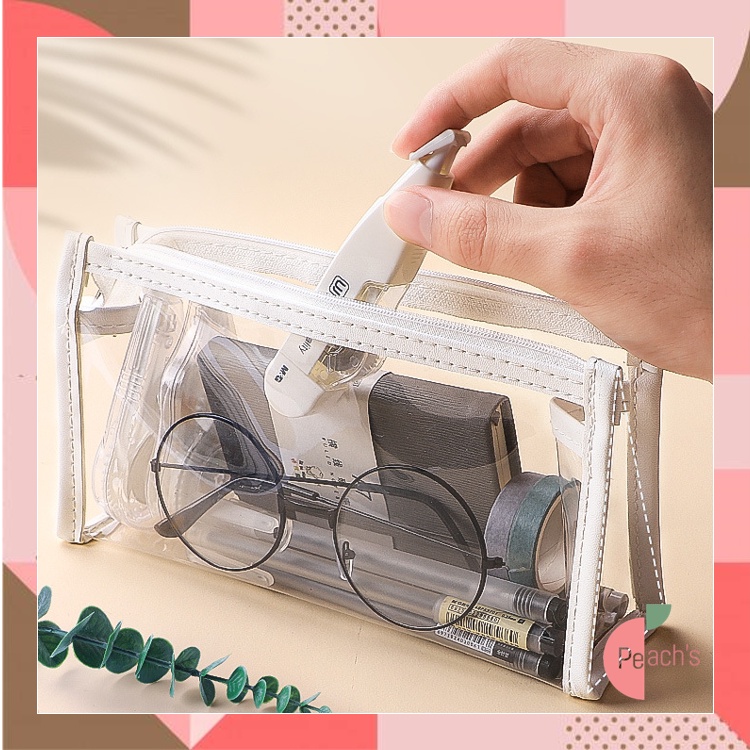 Jual PEACHs - S5993 Kotak Pensil Bening / Kotak Pensil Kapasitas Besar ...