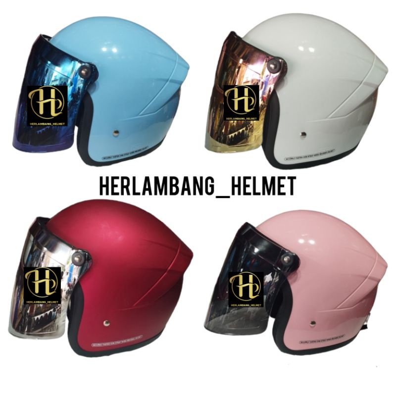 Jual Helm Bogo Spoiler Paket Ganteng Kaca Flat Silver dan pelangi- Bogo ...