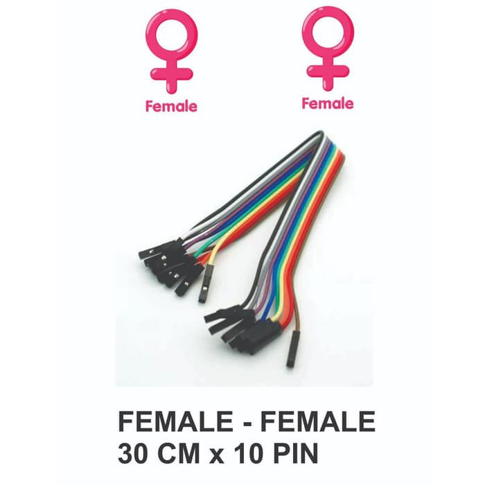 Jual Kabel Jumper Cable Dupont 30 cm x10 female female Arduino ...