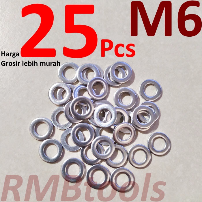 Jual (25pcs) M6 RING PLAT STAINLESS STEEL SUS 304 A2-70 WASHER PLATE M6 ...