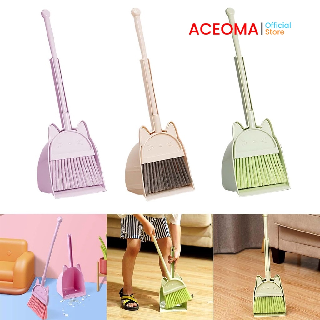 Jual Sapu Anak Set Sapu Pengki Mini Karakter Kucing Sapu Mainan Anak ...