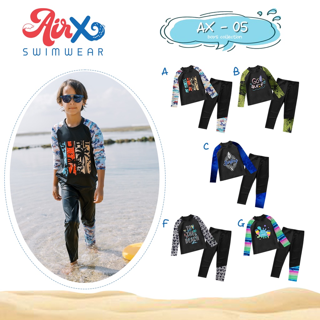 Jual Baju Renang Anak Laki Laki Lengan Panjang|One Set Swimwear Diving ...