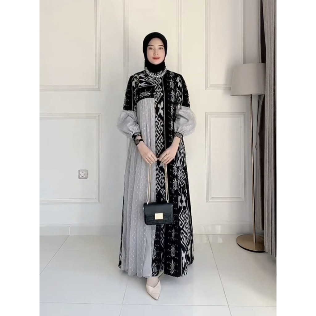 Jual GAMIS TENUN WANITA MUSLIM - COUPLE RAYA MIX TILE - BAJU TENUN ...