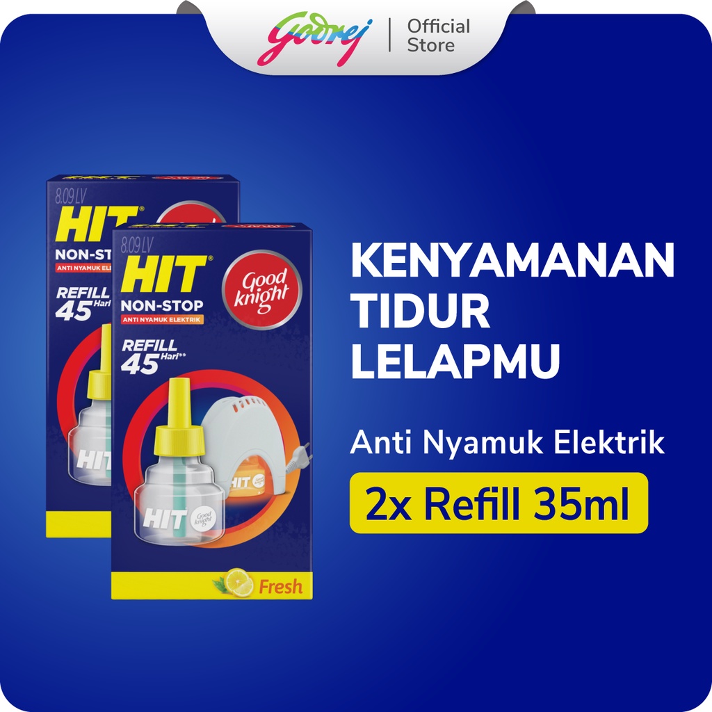 Jual Hit GoodKnight Non Stop Refill Fresh 45 Hari x2- Refill Obat Nyamuk Elektrik - Bunuh Nyamuk ...