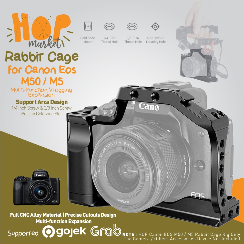Jual HOP GRC-M50M5 Cage Rig for Canon EOS M50 M5 Full Plate CNC ...