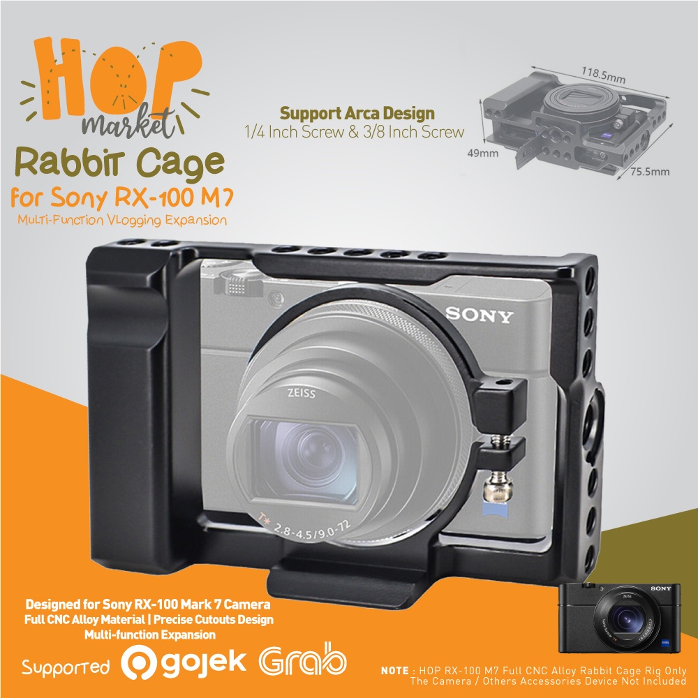 Jual HOP GRC-RX100M7 Cage Rig for Sony RX100M7 RX100VII Plate CNC Aluminium Metal Camera RX100 ...