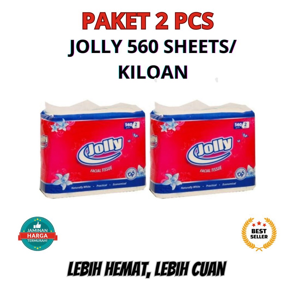 Jual PAKET 2 PCS Tissue Jolly Kiloan 560 gr 2 Ply Facial Tisu Wajah ...