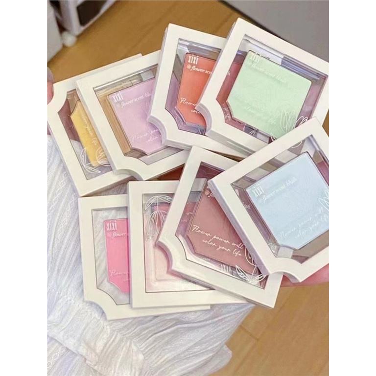 Jual Swelling cheek purple blue xixi flower ripple powder blusher face ...