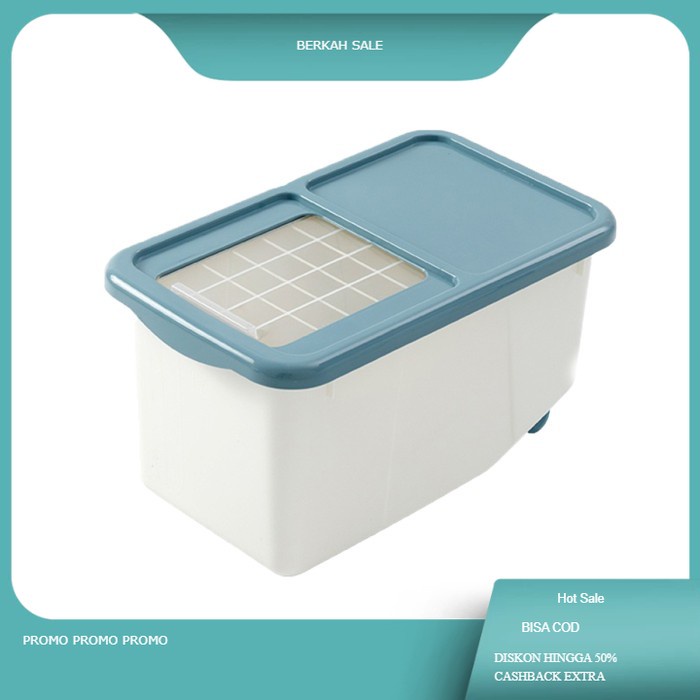 Jual Tempat Beras Penyimpanan Makanan Beras Box Storage - BB002 - Biru ...