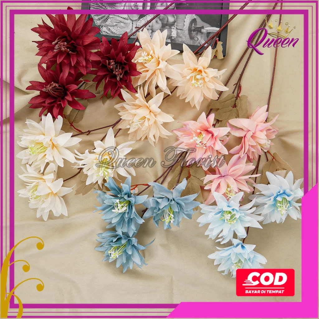 Jual BUNGA ANEMONE PANJANG X3 ARTIFICIAL KAIN DIY CRISANT DAHLIA TAMAN ...