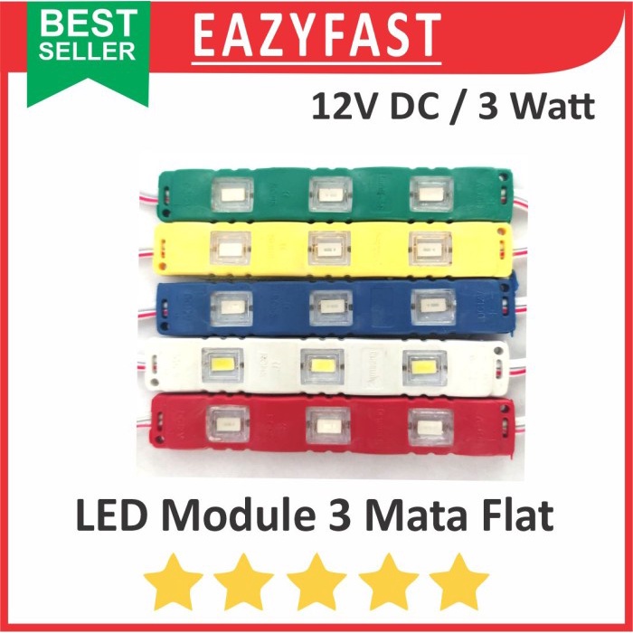 Jual Lampu LED Strip Module Modul 3 Mata Flat 12V DC 12 V Volt Motor ...