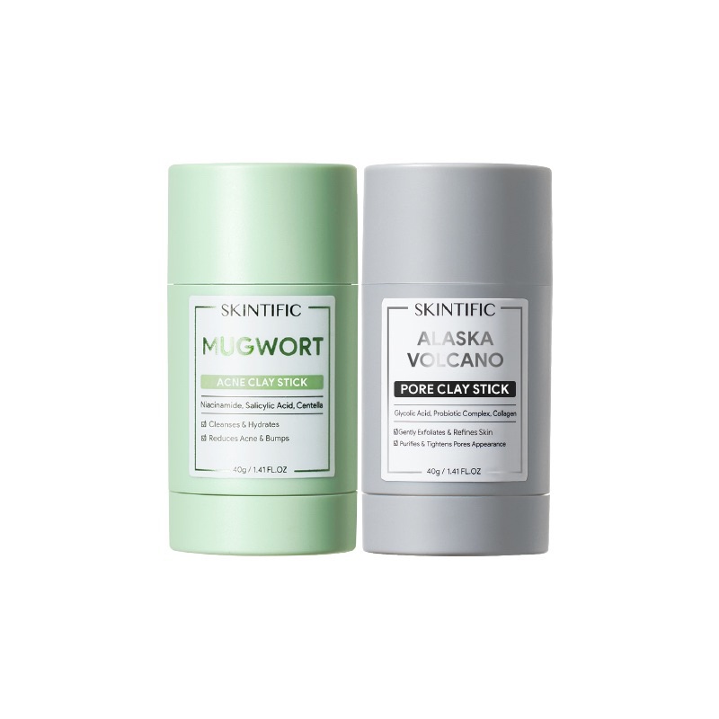 Jual SKINTIFIC Mugwort & Alaska Volcano Acne Clay Stick 40g Stick ...