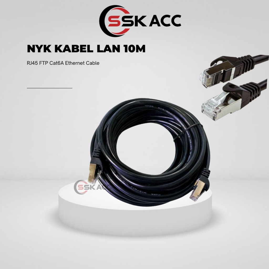 Jual Kabel LAN Outdoor 10M NYK RJ45 FTP Cat6A Ethernet Cable | Shopee Indonesia
