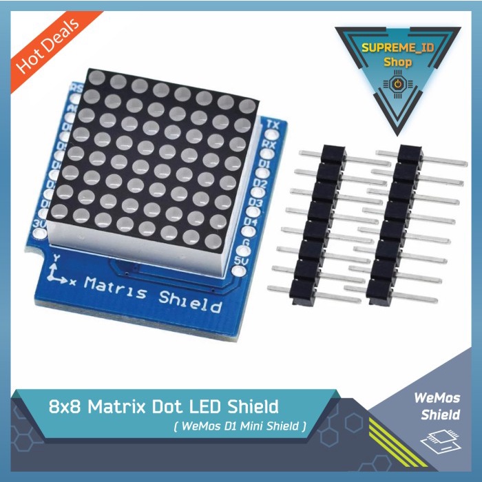 Jual Wemos D1 mini TMP1640 8x8 Dot Matrix LED Shield | Shopee Indonesia