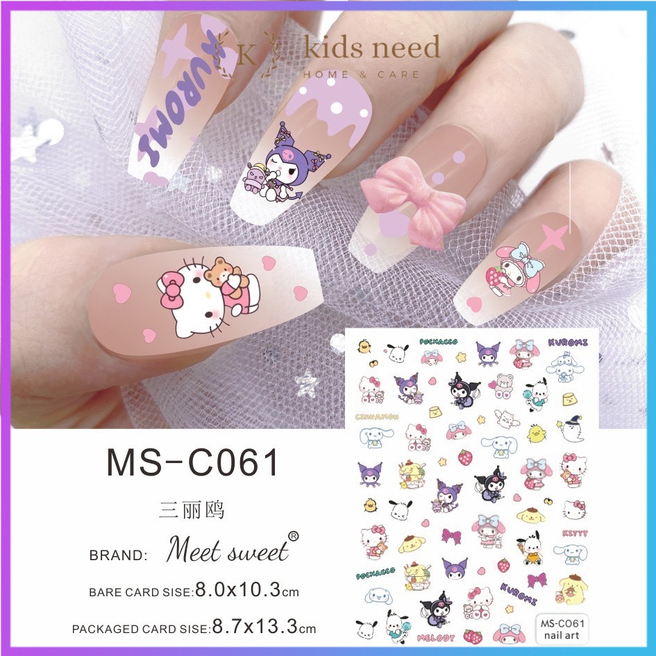 Jual Stiker Kuku Sanrio/Sticker Kuku Cinamoroll Kuromi Melody Anak ...