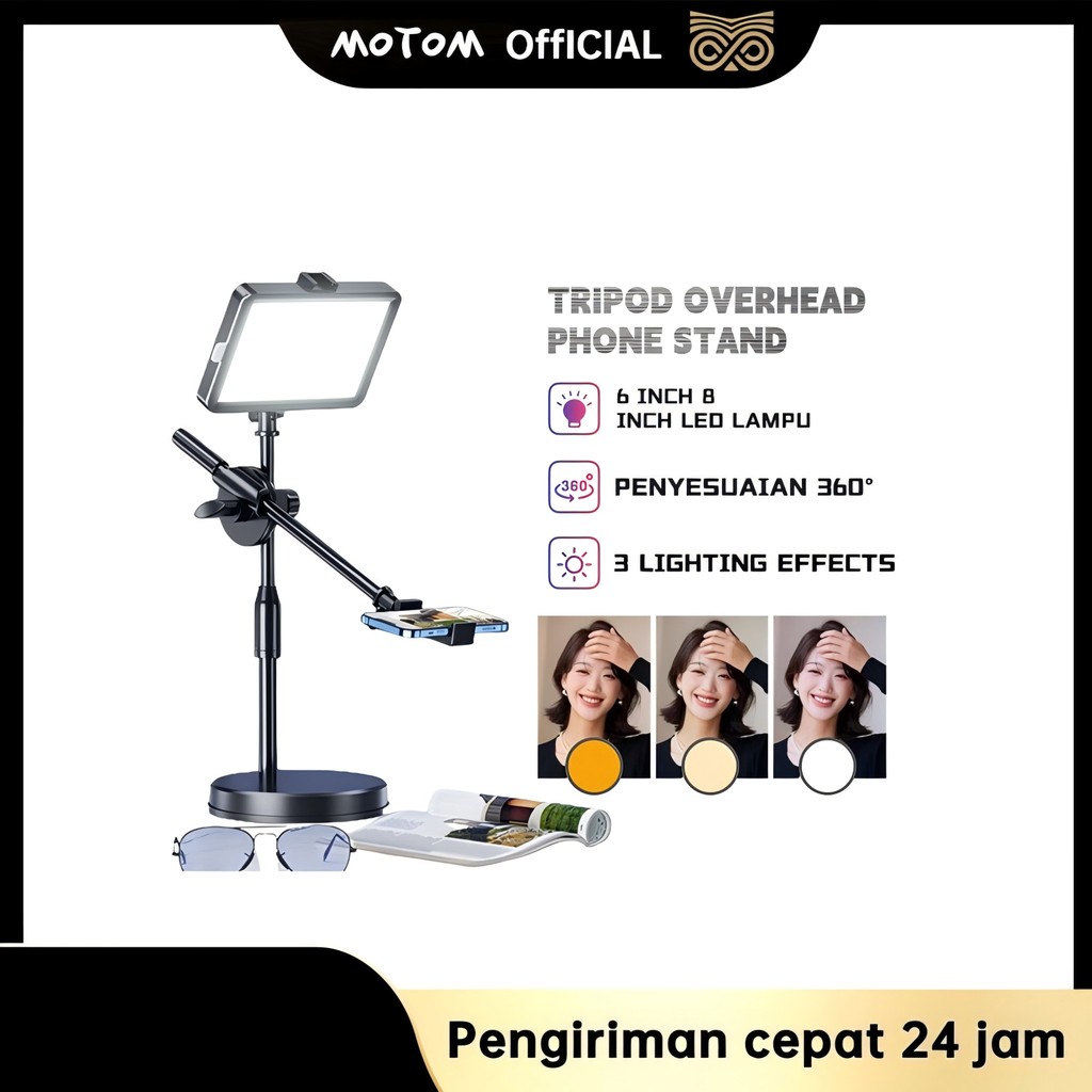 Jual MOTOM braket lampu pengisi LED , braket lampu fotografi 360° untuk ...