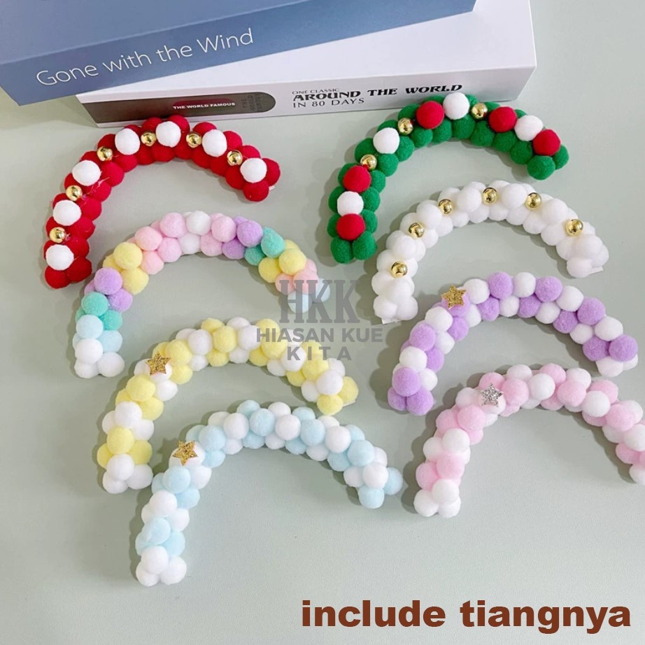 Jual Cake Topper Awan 3D Pompom / Hiasan Cake Awan Cloud Pompom Bola ...