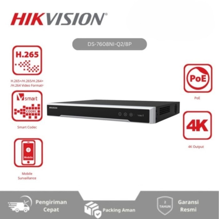 Jual Hikvision DS-7608NI-Q2 NVR IP Camera CCTV 8 Ch | Shopee Indonesia