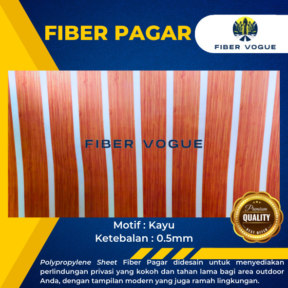Jual [FIBERVOGUE] Fiber Plat Roll Penutup Pagar Motif KAYU Top Quality ...