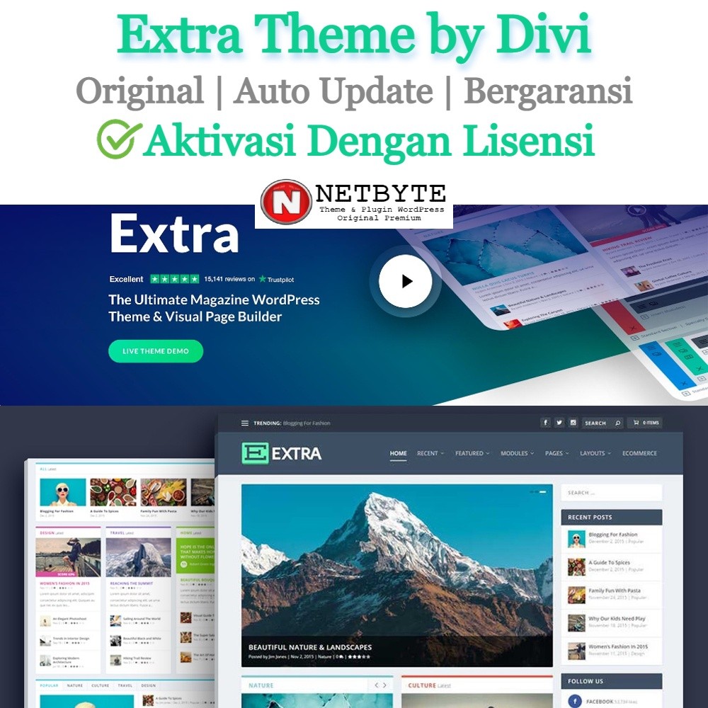 Jual Divi Extra Theme WordPress Premium Lifetime [Aktivasi Dengan ...