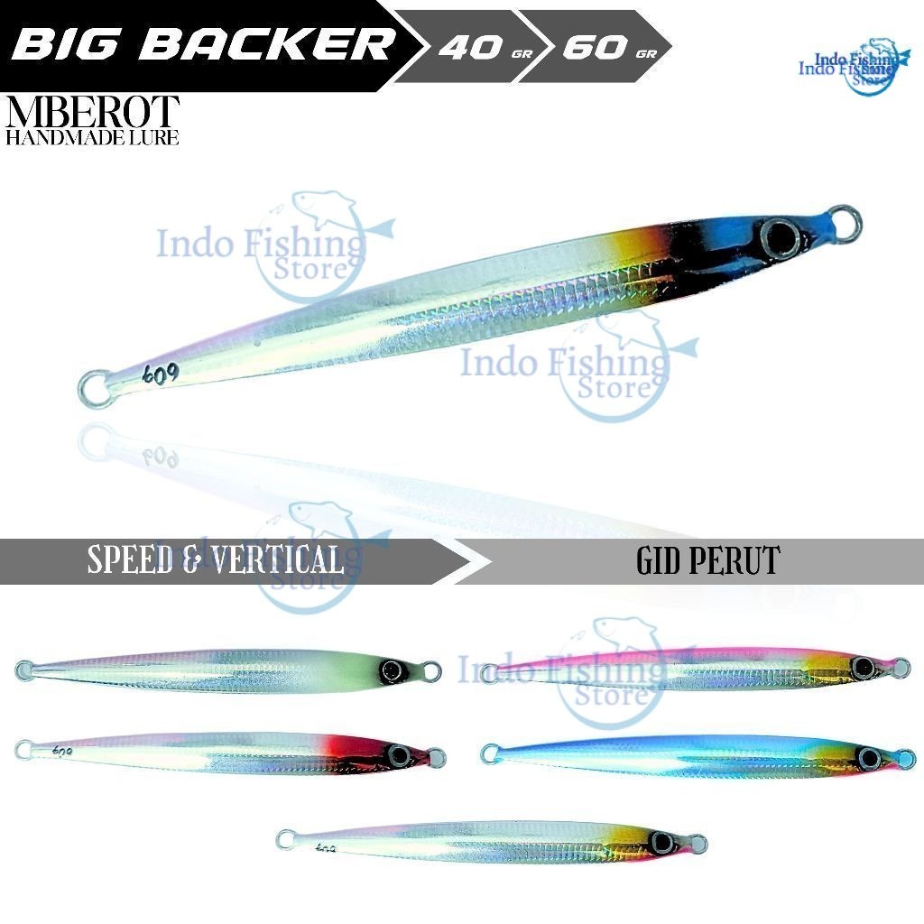 Jual [ BIG BACKER ] Metal Jig MBEROT Umpan Mancing Jigging 40gr 60gr ...