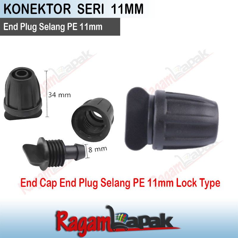 Jual End Plug Selang PE 11mm type lock nut End Cap 11mm Lock Nut ...