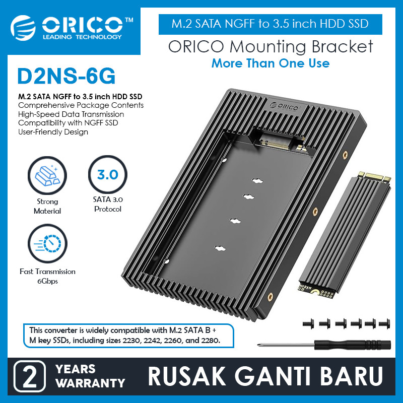 Jual ORICO NGFF to 3.5 Inch HDD SSD Mounting Bracket - D2NS-6G | Shopee ...