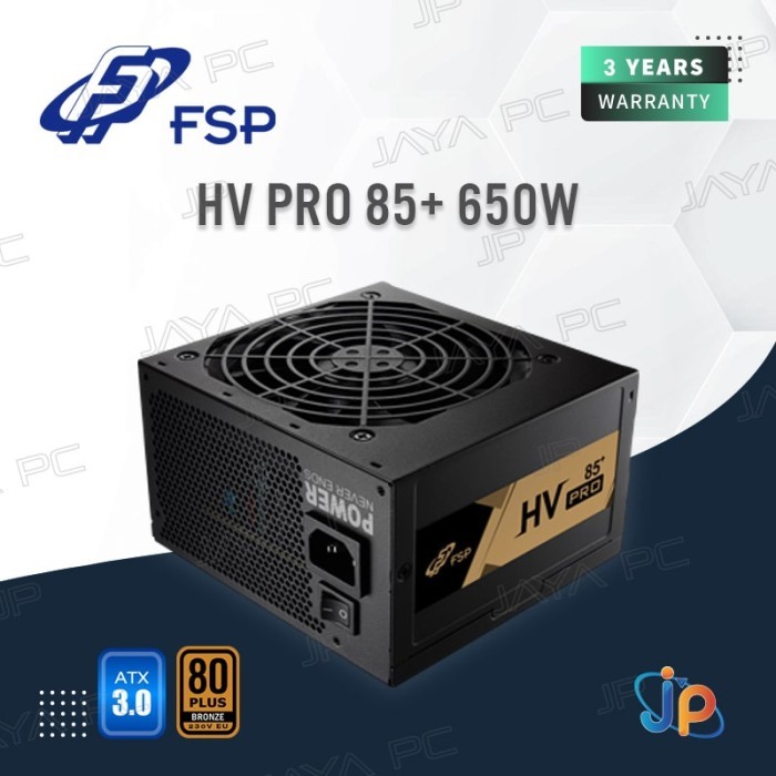 Jual FSP HV PRO 85+ 650W ATX 3.1 PSU - Power Supply 650 Watt 80+ Bronze ...