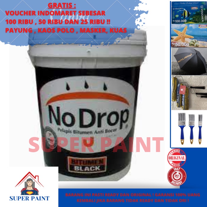 Jual NO DROP Pail Cat Anti Bocor Bitumen Black 20 KG 20KG NoDrop BITUMEN | Shopee Indonesia