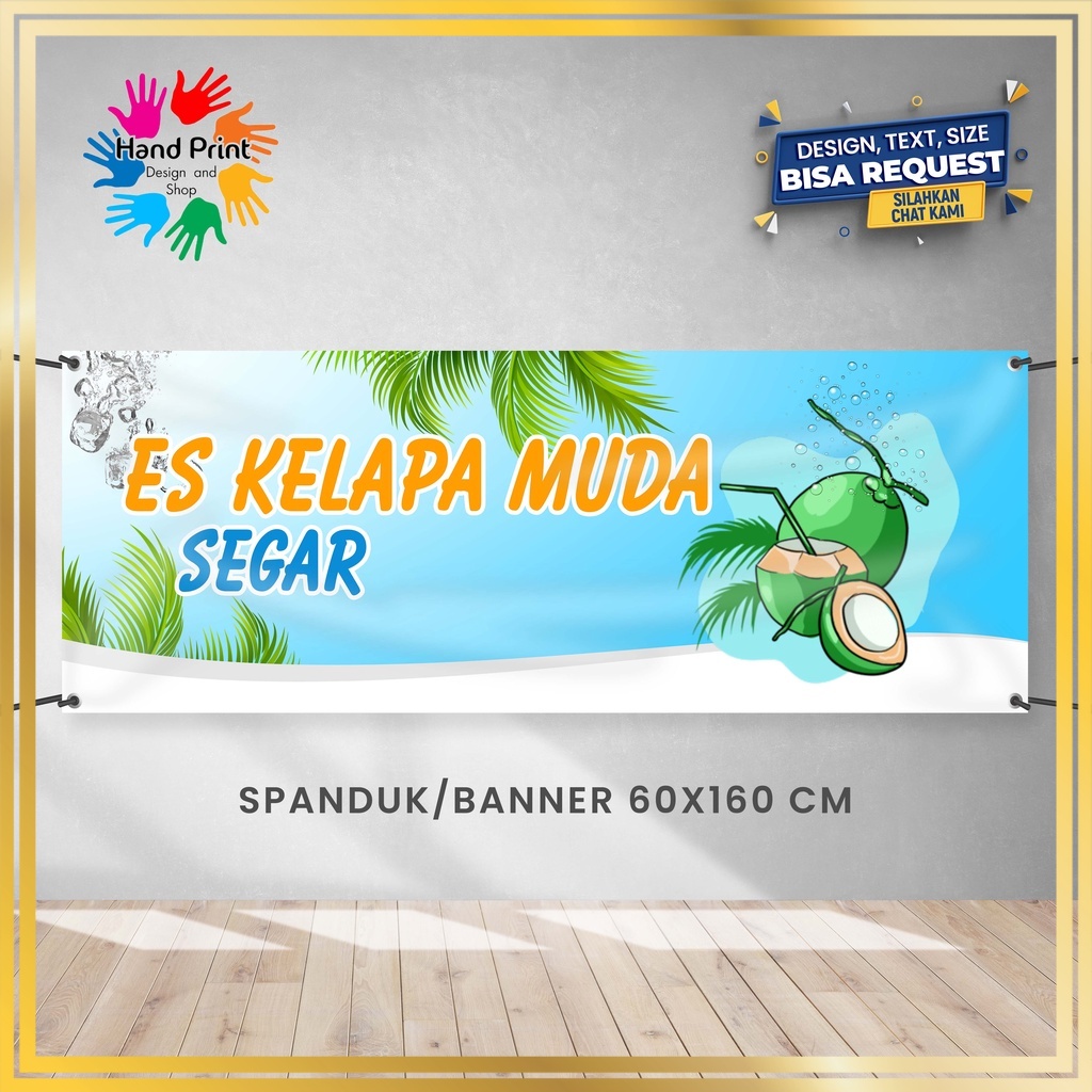 Jual SPANDUK / BANNER Es Kelapa Muda Warna Biru Oren 2 Minuman Segar ...