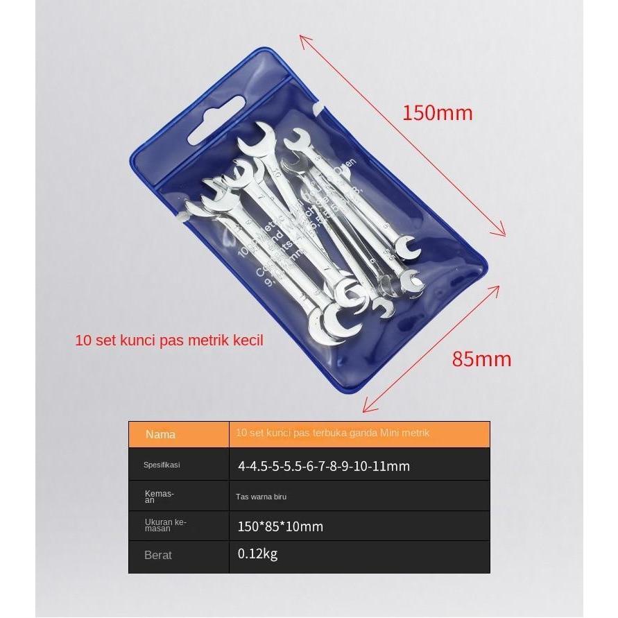 Jual JISHUO - 10PCS Kunci Pas Ujung Terbuka Mini Metrik Dan Imperial ...