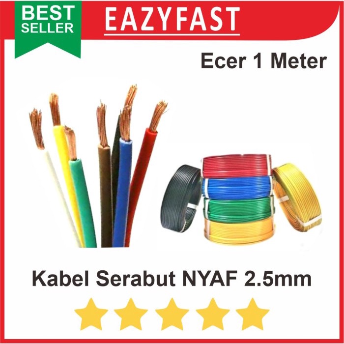 Jual Kabel Serabut NYAF 1x2.5 2.5 mm 2.5mm Warna Ecer Tunggal Single Serat | Shopee Indonesia