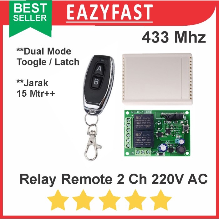 Jual Relay Saklar Remote 2Ch 220V AC 433Mhz Switch 2 Ch 220 V Volt 433 Mhz | Shopee Indonesia