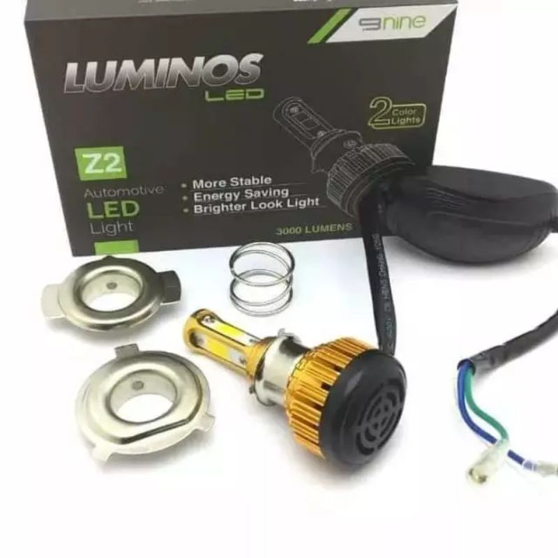 Jual lampu depan lampu LED original luminos 9nine z2 2 warna putih kuning | Shopee Indonesia