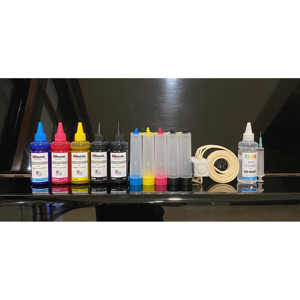Jual TINTA ECO SOLVENT DENGAN TABUNG DAN SELANG ORIGINAL TAHAN ECO ...