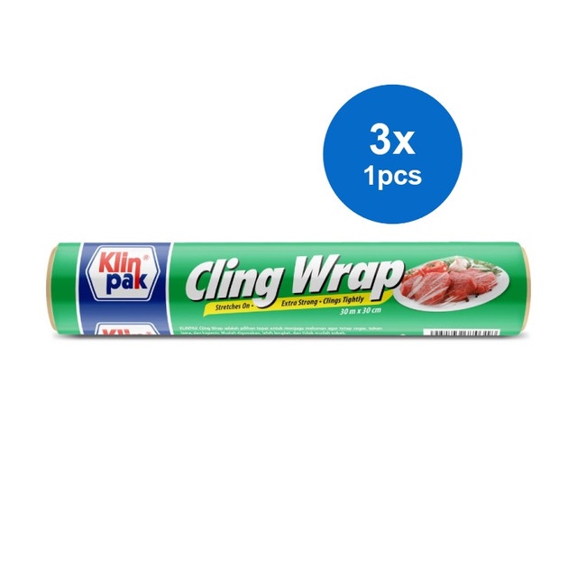 Jual Klinpak Cling Wrap Refill Reguler - Pembungkus Makanan dan Buah (3 ...
