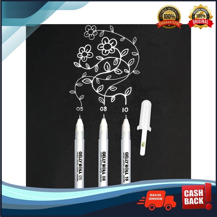 Jual Pulpen Set Gel Putih Sakura Gelly Roll White Pen Drawing | Shopee ...